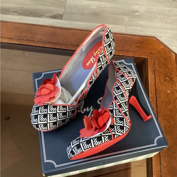 Ruby Shoo | Shoes | New Ruby Shoo Black And Red Patterned Heels | Poshmark